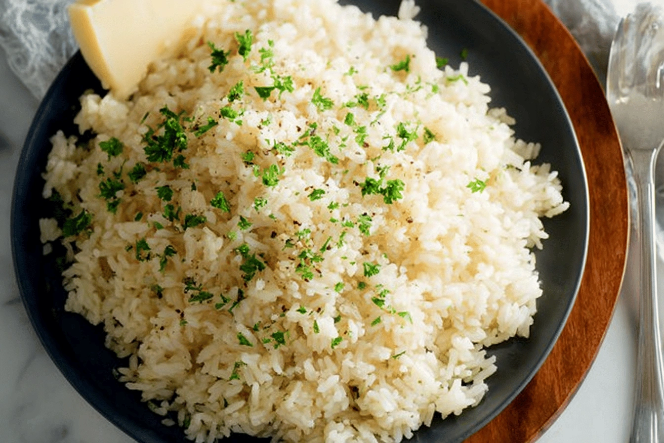Garlic Butter Rice Recipe - Easy and Delicious - onlyrecipeideas.com